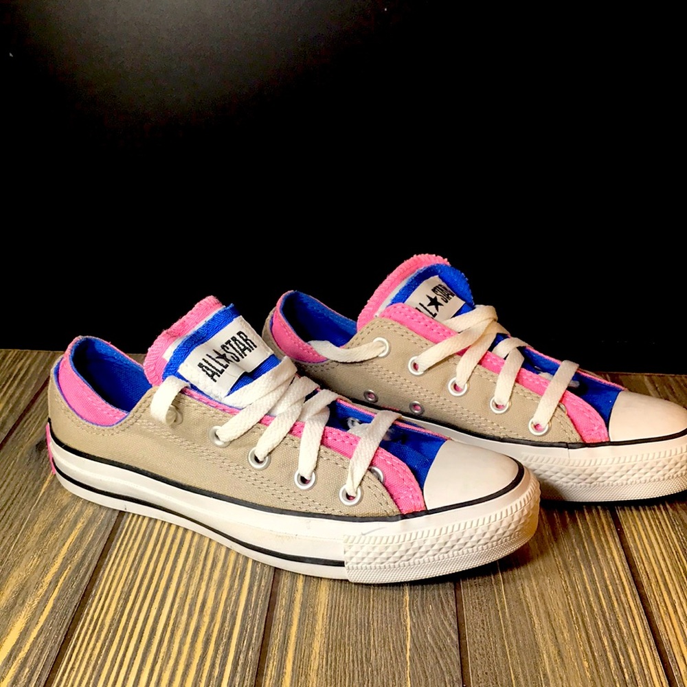 Converse Double-Upper Gray And Pink Sneakers - Gem